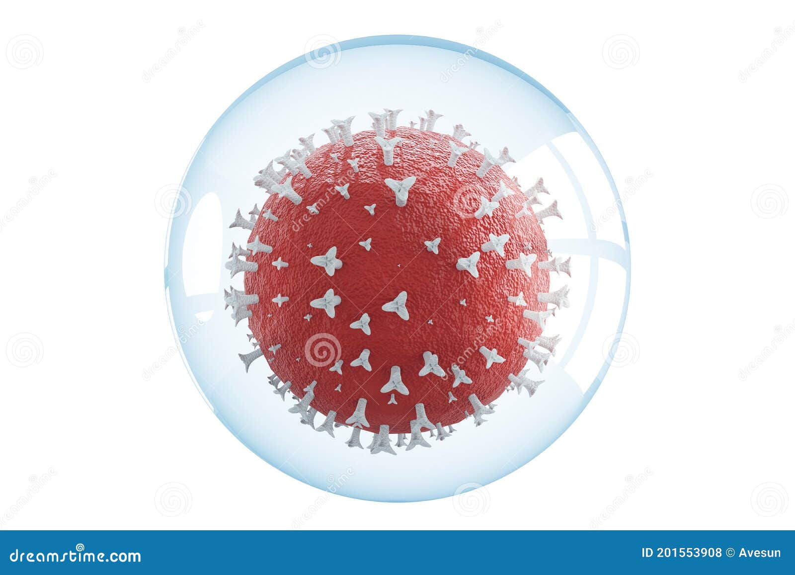 3D Rendering of Coronavirus Inside Bubble Stock Illustration ...
