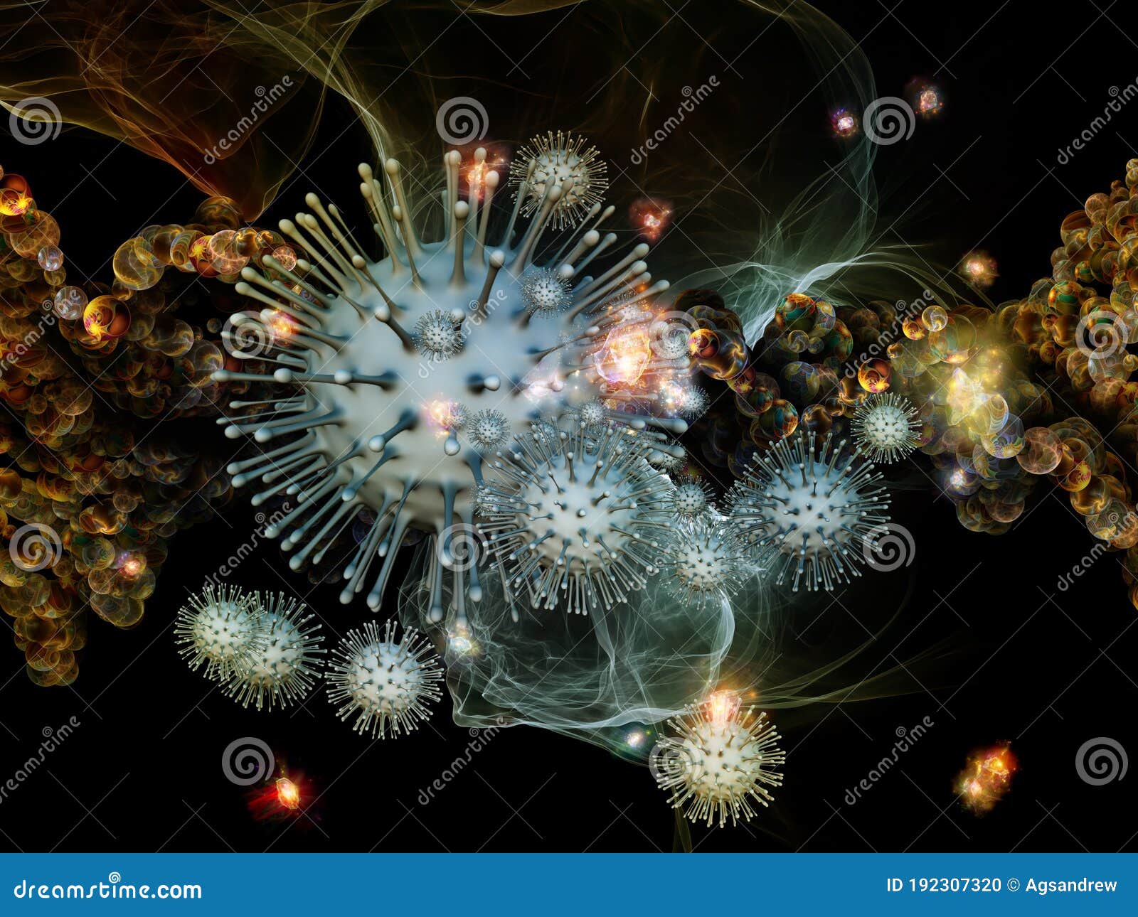 Viral Particles stock illustration. Illustration of fever - 192307320