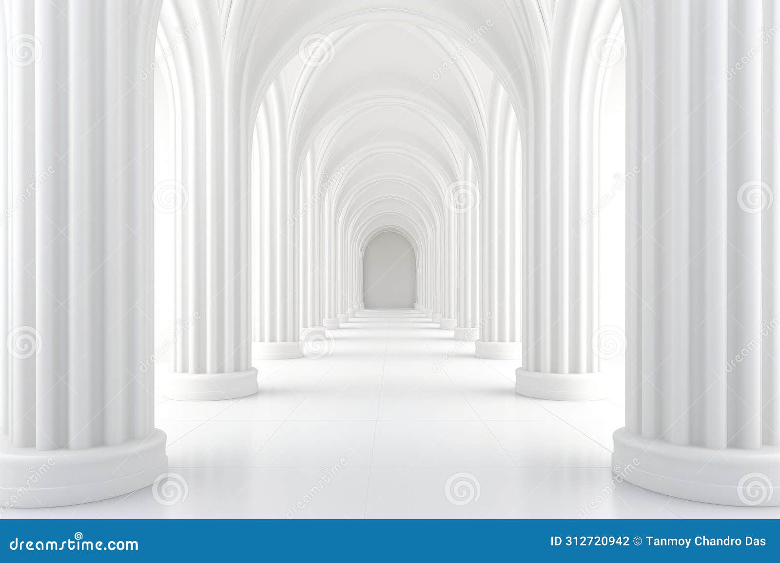 3D Rendering Corridor Pillars Background,3d Render of a Corridor with ...