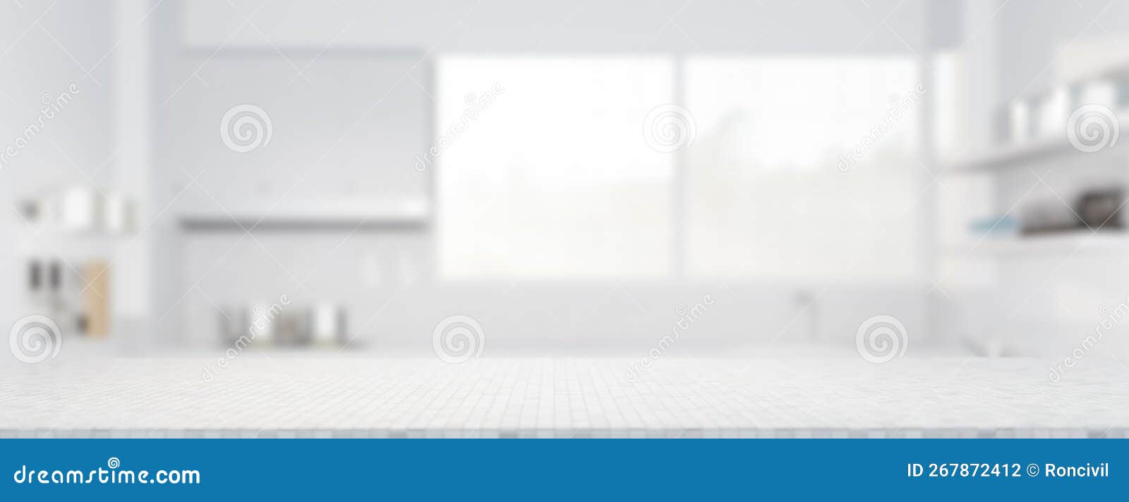 3d Rendering of Counter in Kitchen Room for Background Stock ...