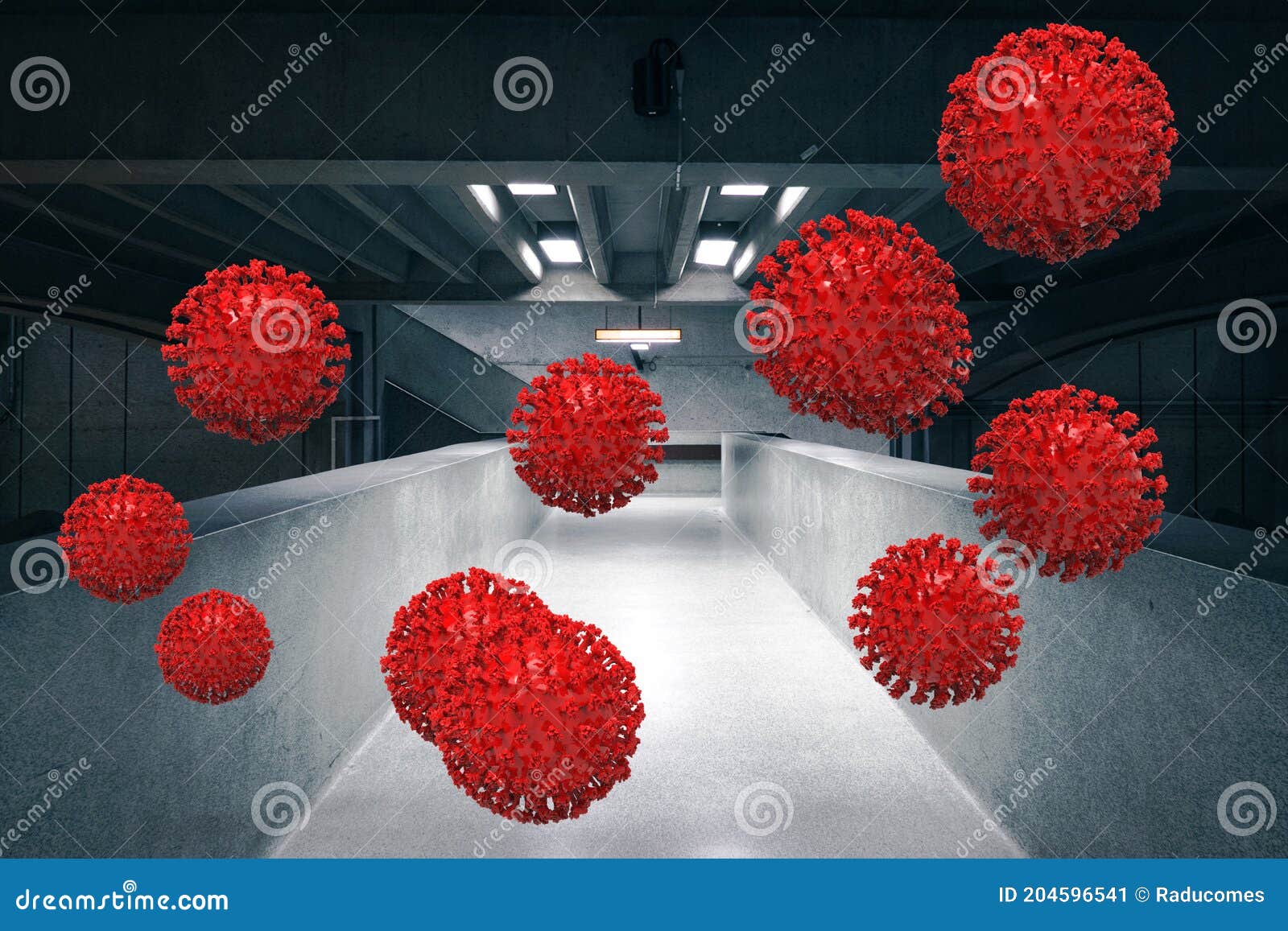 3D Rendering - Covid-19 or SARS-CoV-2 Inside Buildings Stock ...