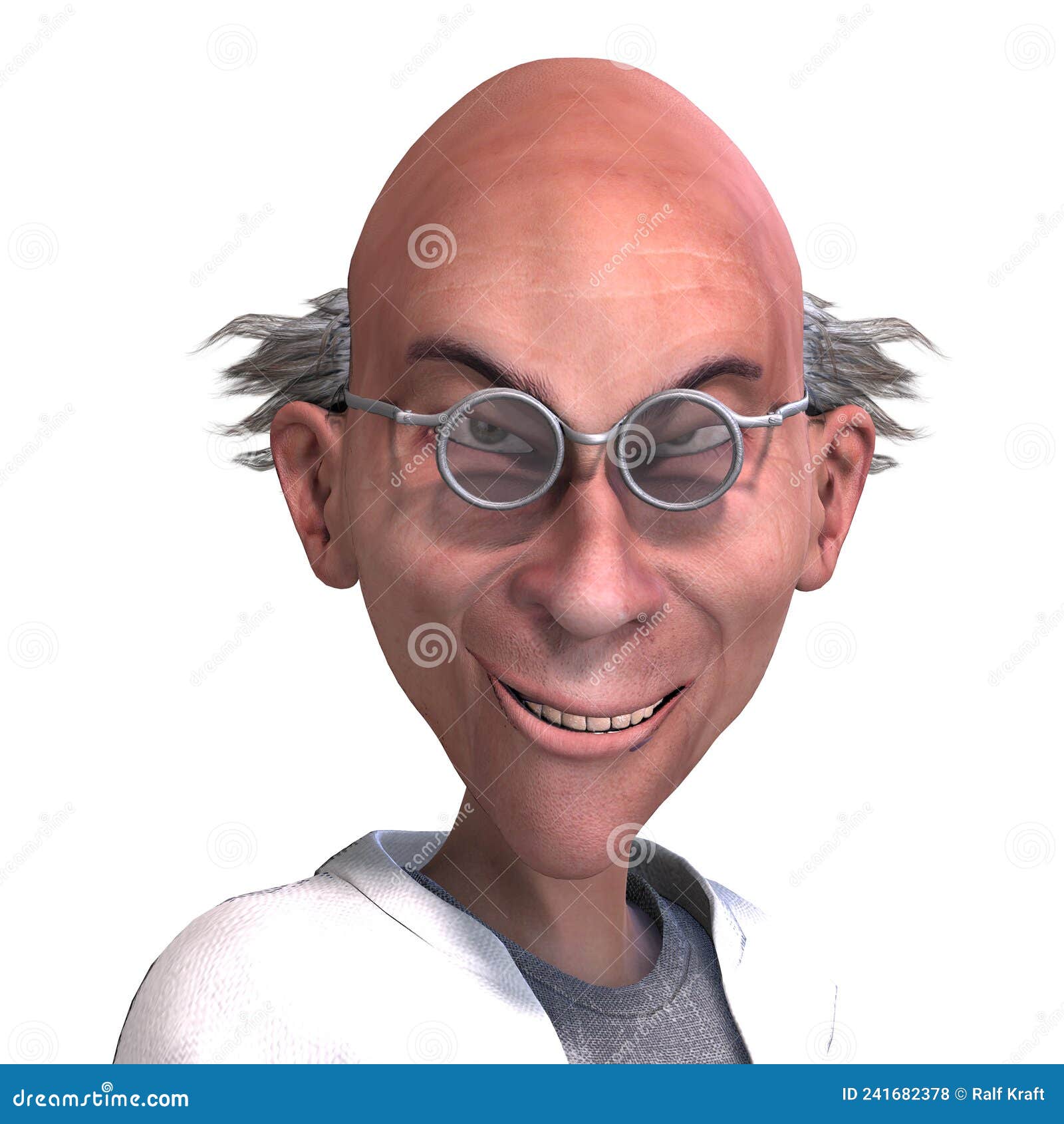 3D-illustration of a Evil and Funny Mad Scientist Protrait Stock ...