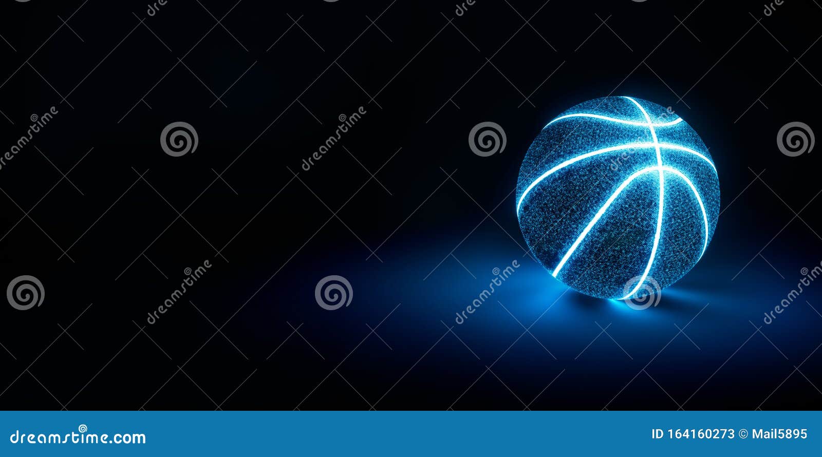 3D Rendering of Creative Basketball with Glowing Neon Seams Stock ...