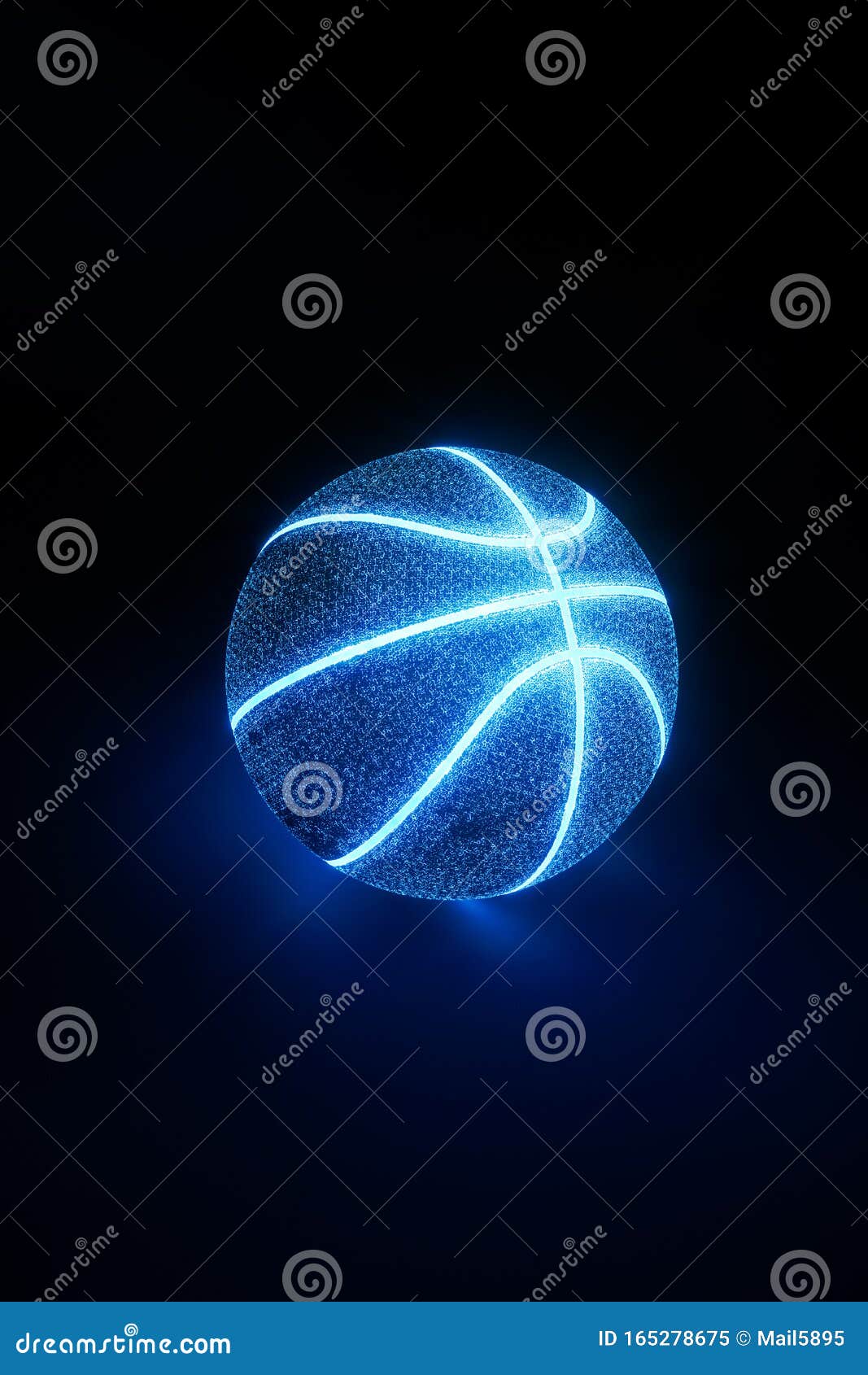 3D Rendering of Creative Basketball with Glowing Neon Seams Stock ...