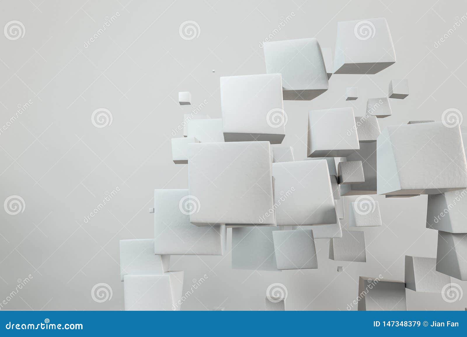 3d Rendering, Creative Cubes with Warped Shape Stock Illustration ...
