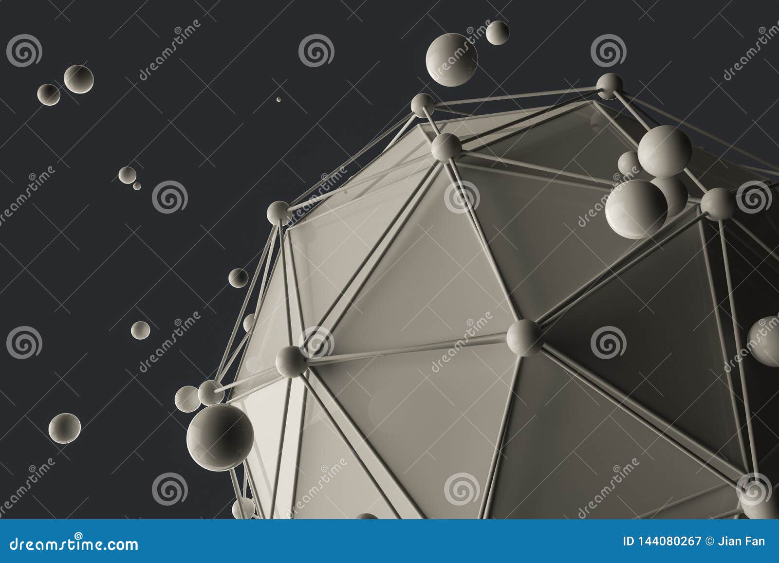 3d Rendering, Creative Triangle Polygon Construction Stock Illustration ...