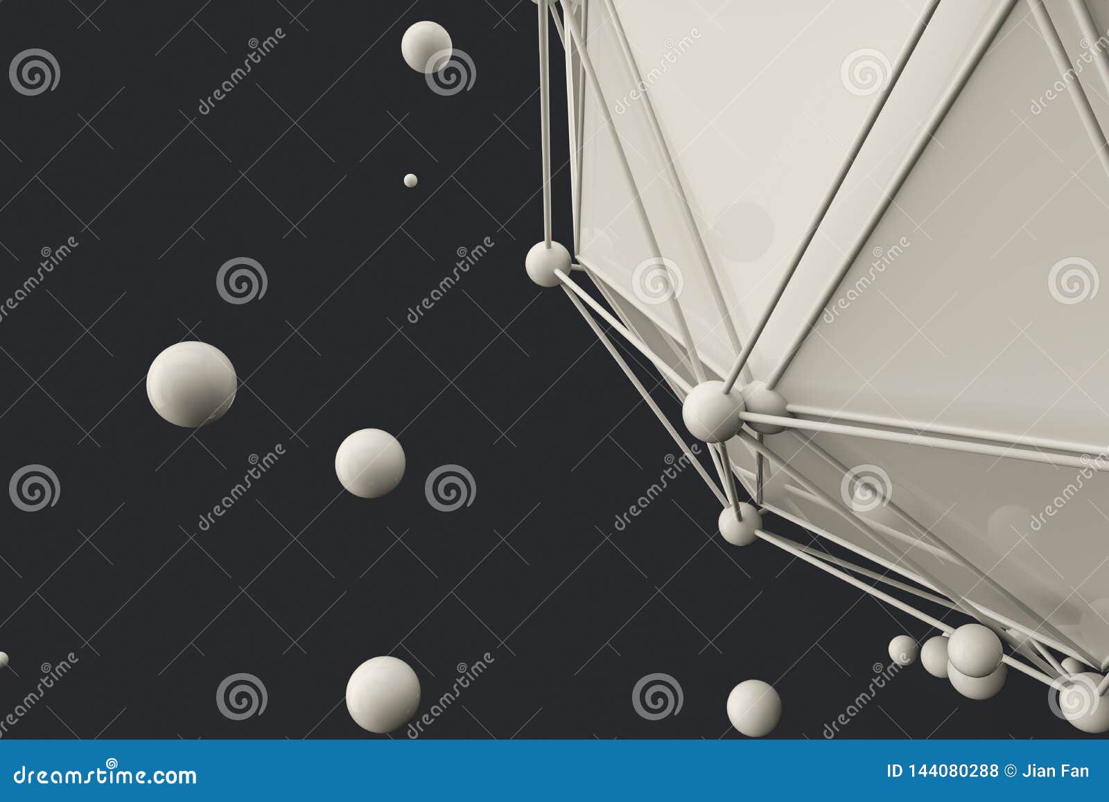 3d Rendering, Creative Triangle Polygon Construction Stock Illustration ...