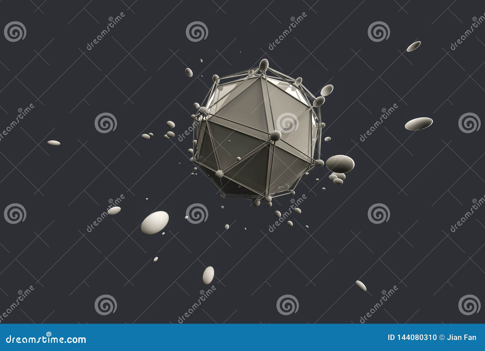 3d Rendering, Creative Triangle Polygon Construction Stock Illustration ...