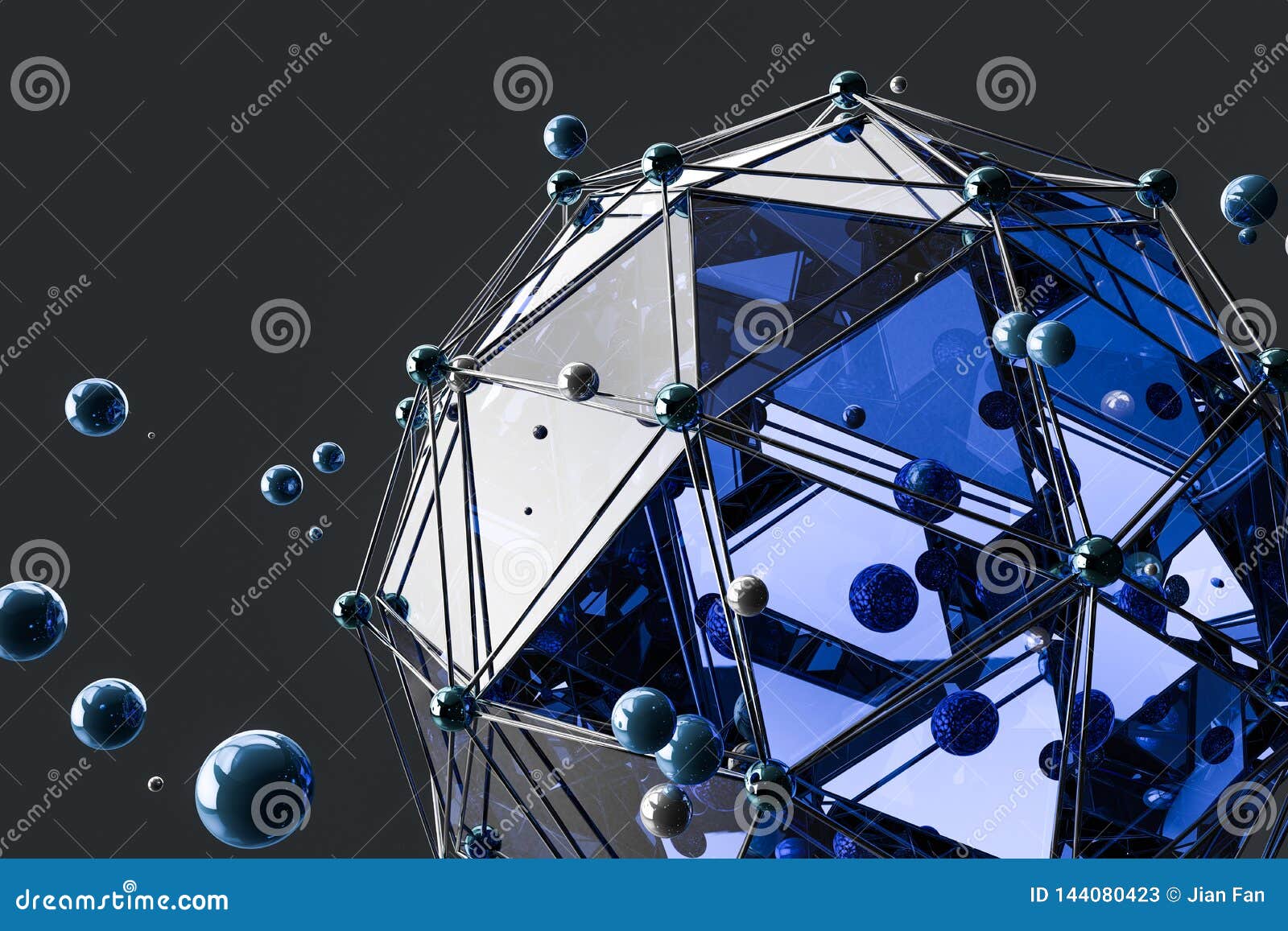 3d Rendering, Creative Triangle Polygon Construction Stock Illustration ...