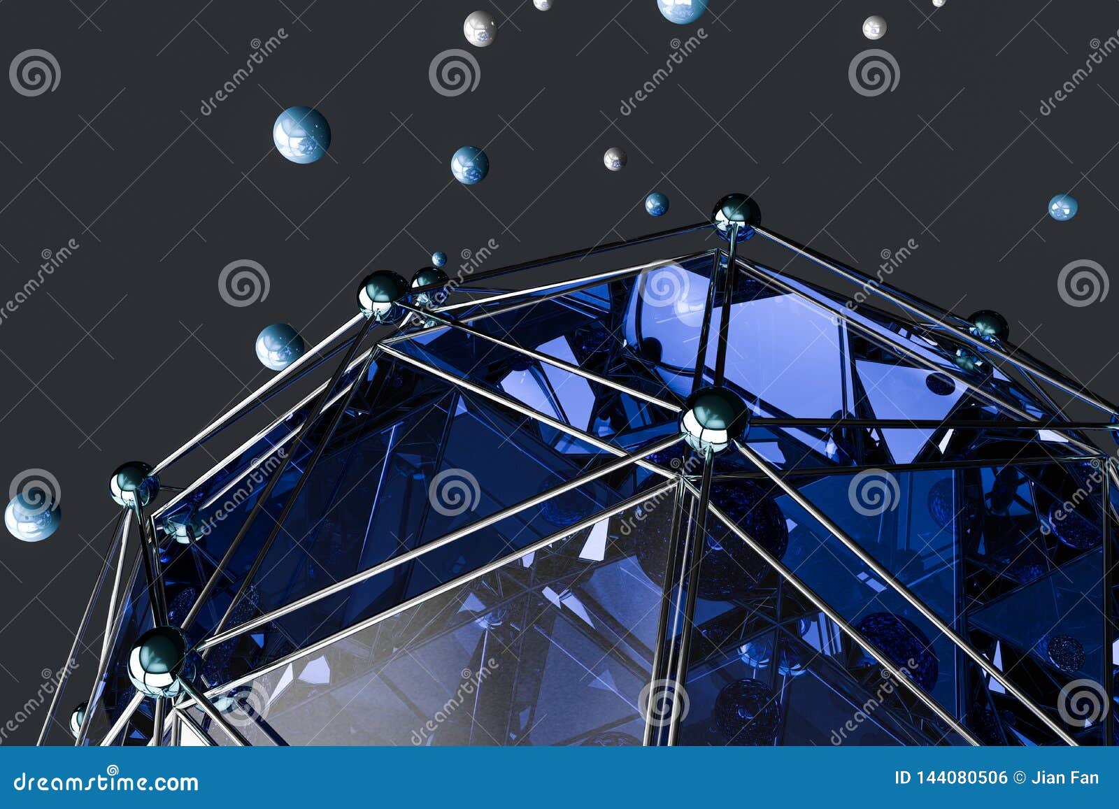 3d Rendering, Creative Triangle Polygon Construction Stock Illustration ...