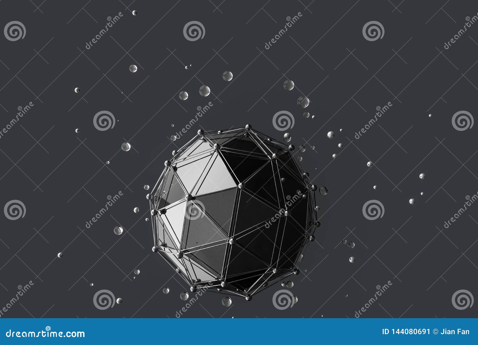 3d Rendering, Creative Triangle Polygon Construction Stock Illustration ...