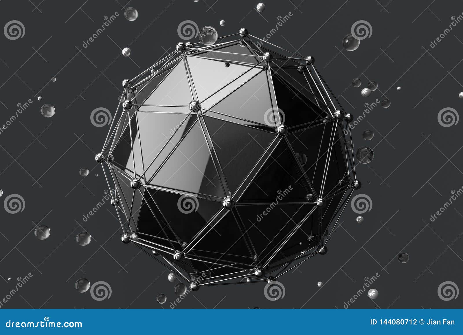 3d Rendering, Creative Triangle Polygon Construction Stock Illustration ...