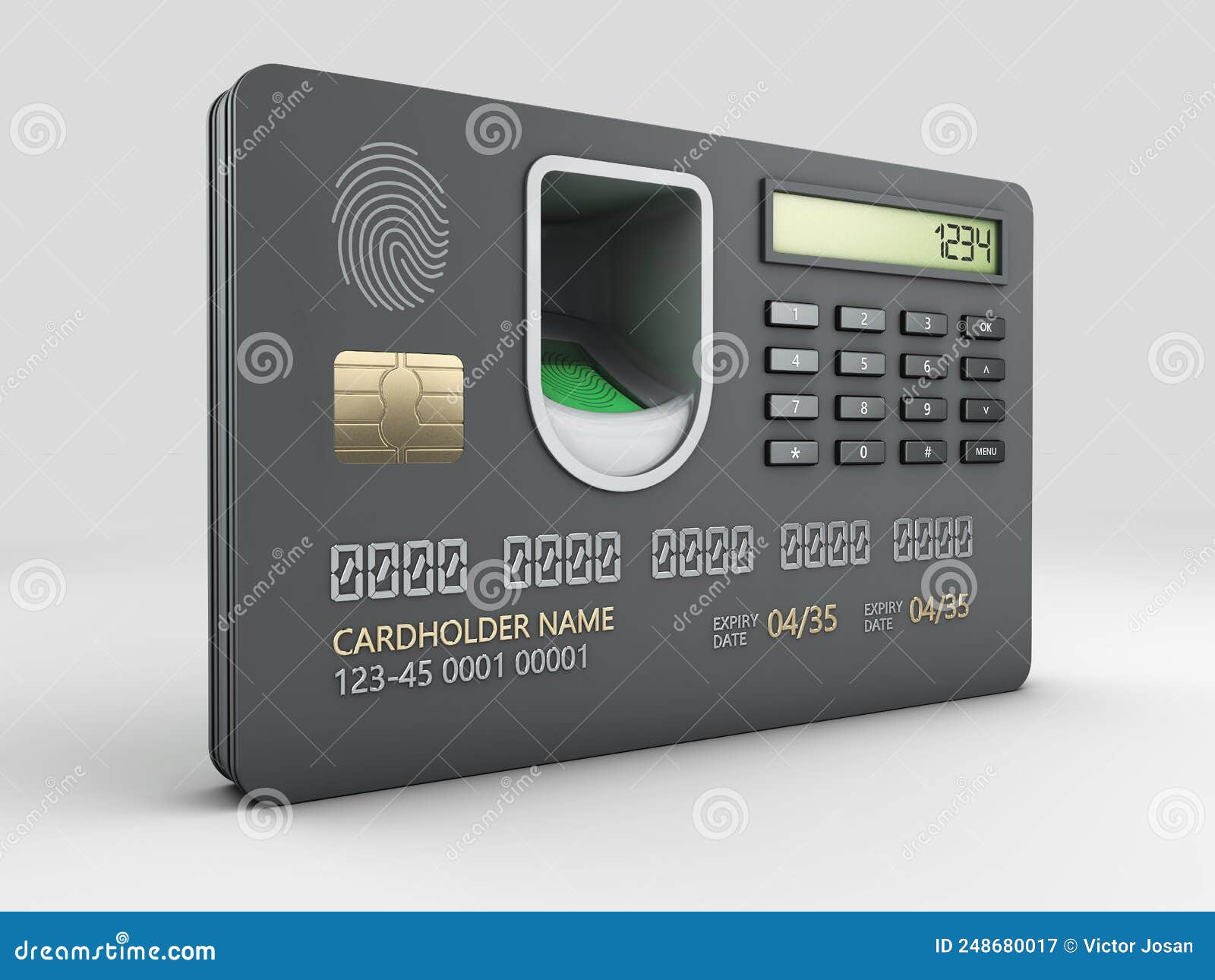 3d Rendering of Credit Card Has a Built-in Fingerprint Scanner ...