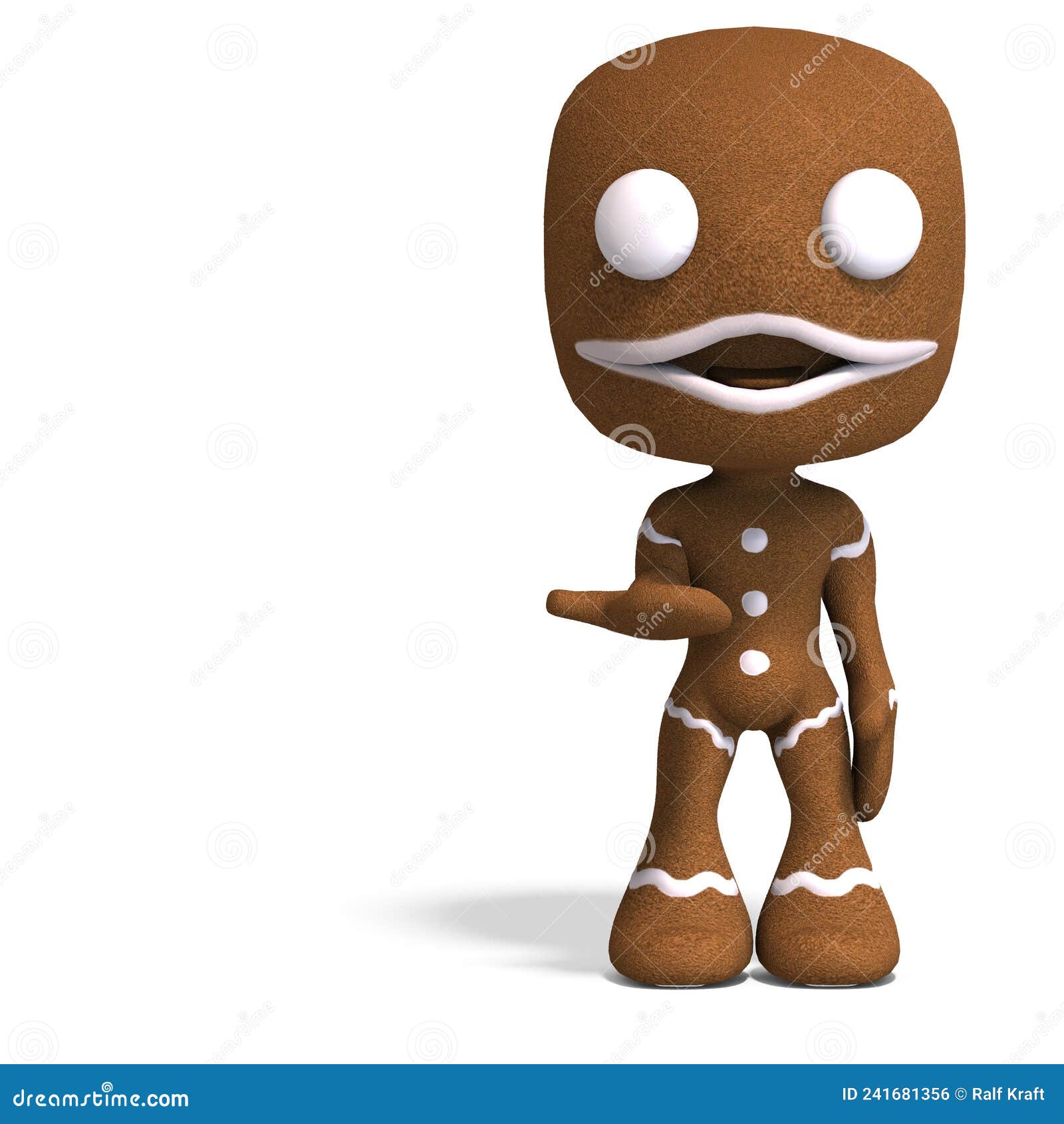 3D-illustration of a Cute Looking but Dangerous Gingerbread Stock ...