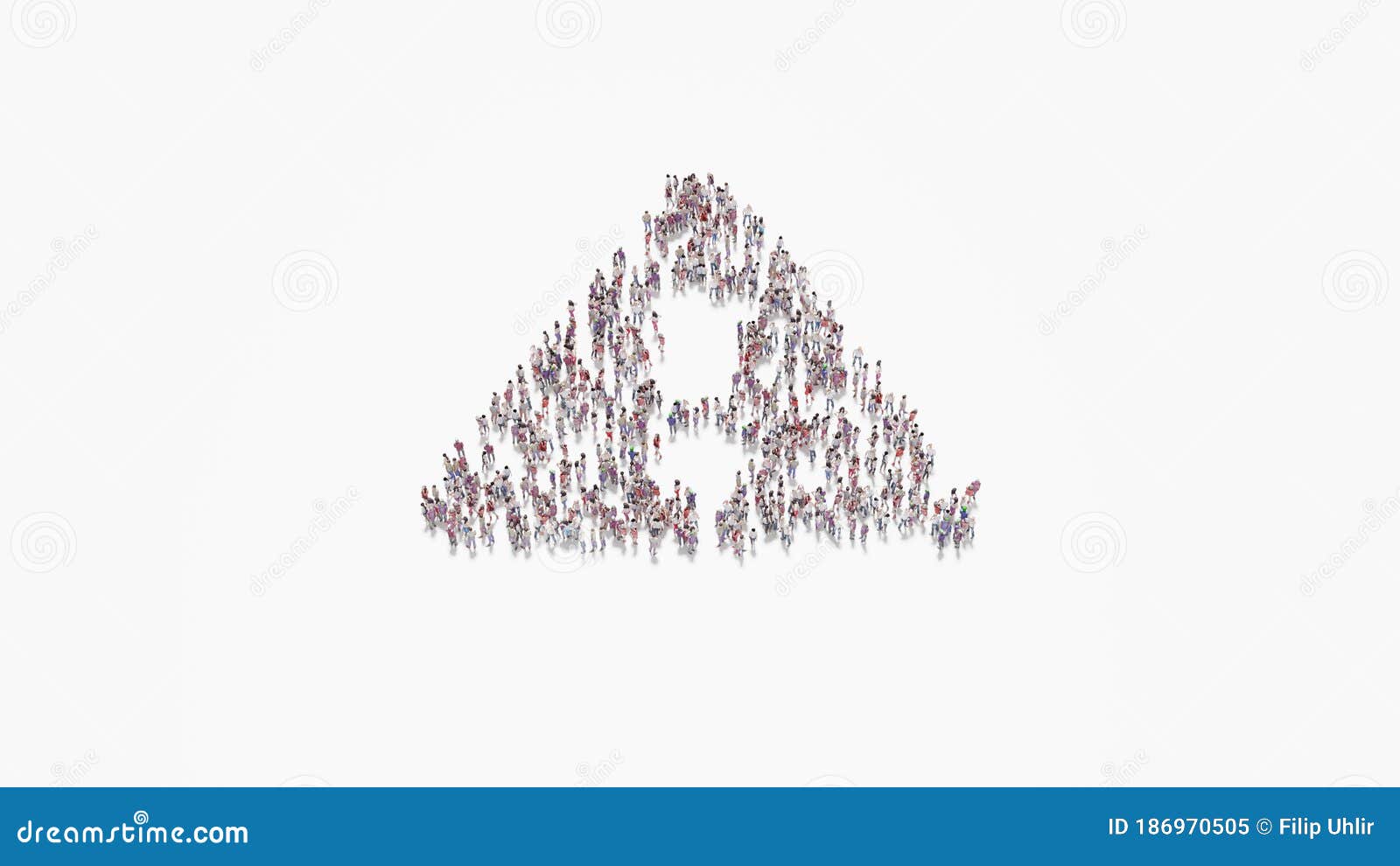 3d Rendering of Crowd of People in Shape of Symbol of Exclamation ...