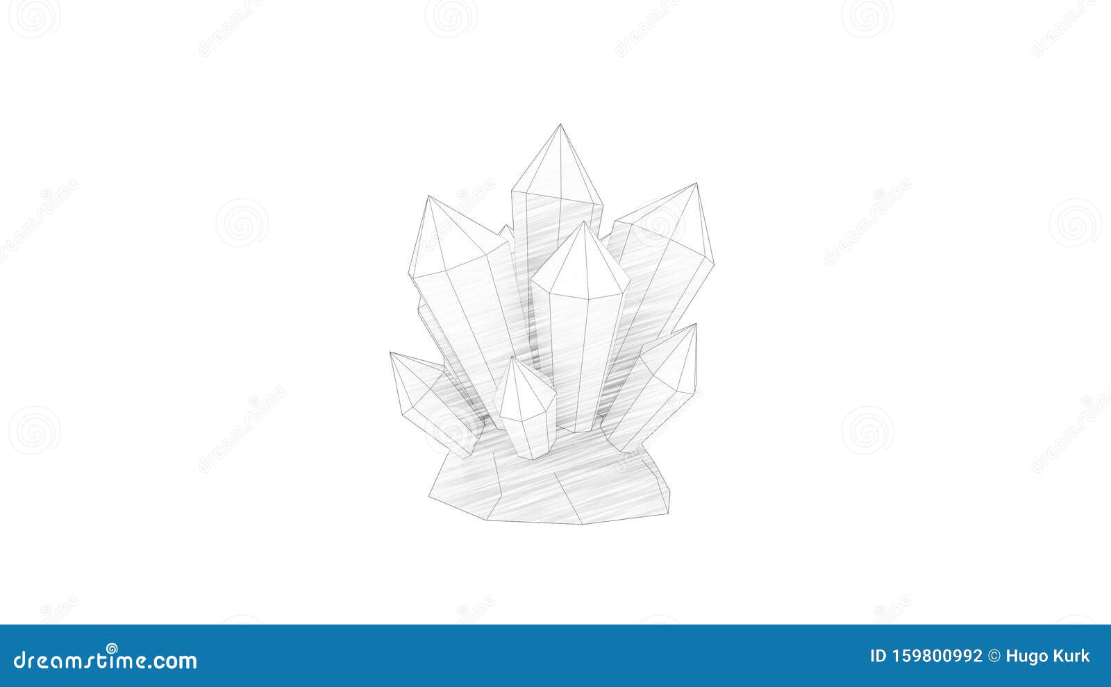 3d Rendering of Crystals Isolated in White Studio Background Stock ...