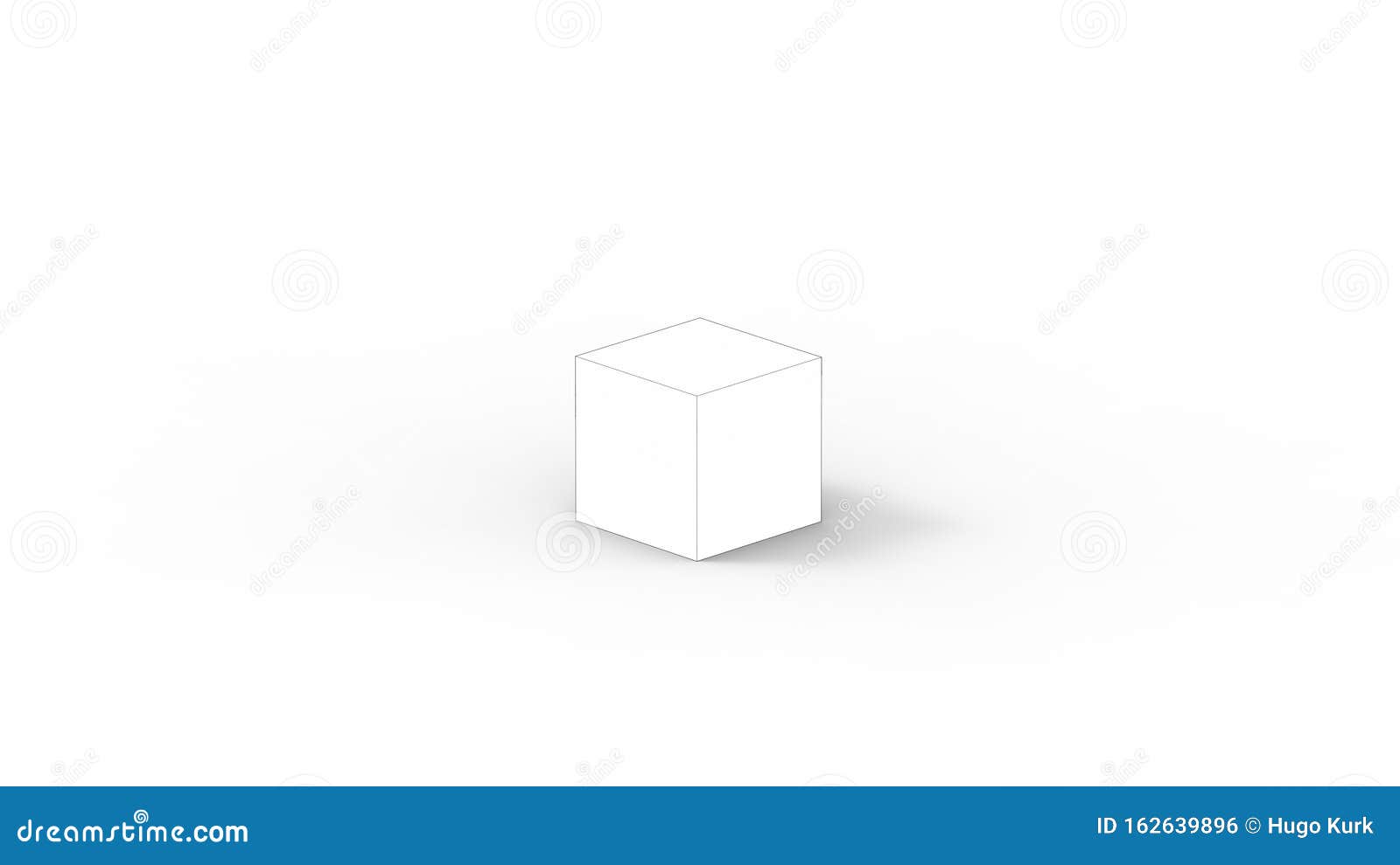 3d Rendering of a Cube Box Square Isolated in a White Studio Enviroment ...