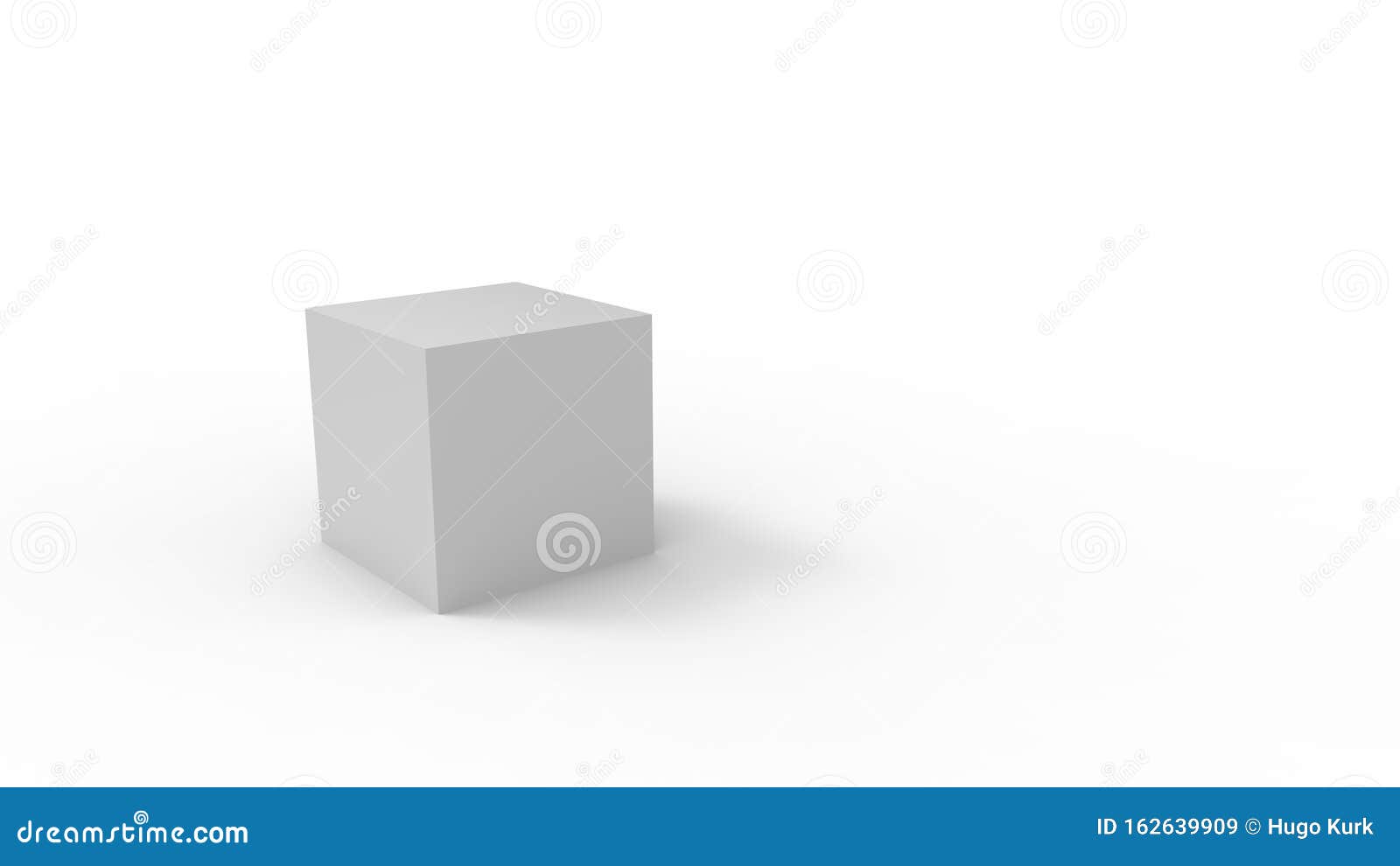 3d Rendering of a Cube Box Square Isolated in a White Studio Enviroment ...