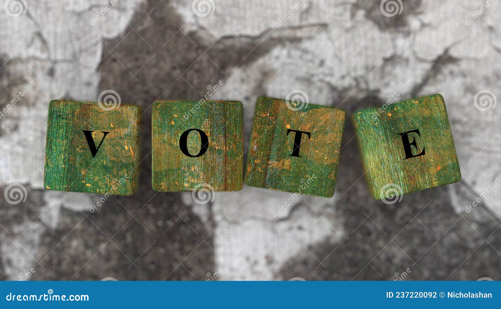 3d Rendering of Cubes and Dice with Vote Wording Stock Photo - Image of ...