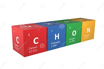 3D Rendering of Cubes of the Elements of the Periodic Table, Carbon ...