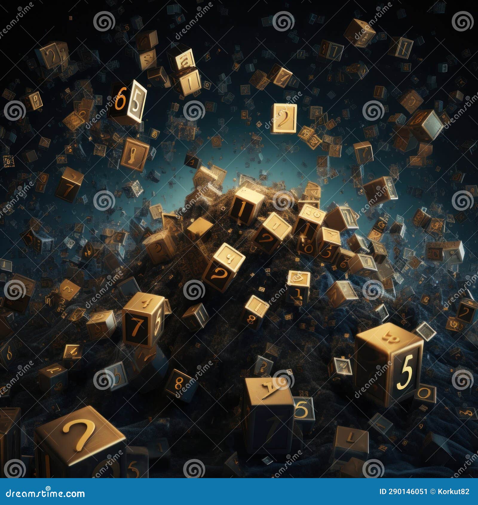 Cubes with Question Mark and Numbers Stock Illustration - Illustration ...