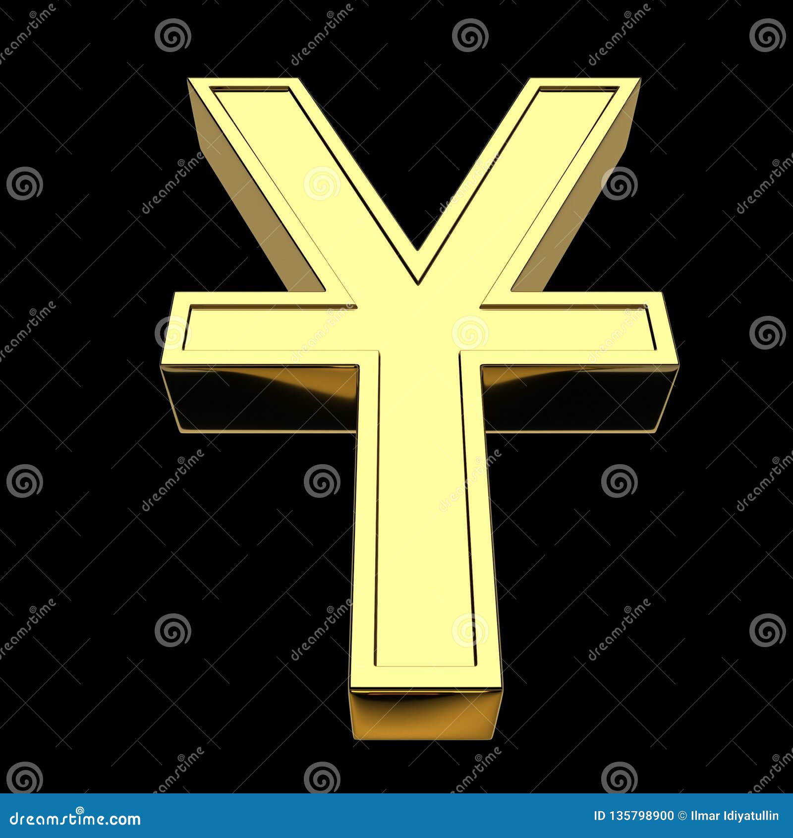 3d Rendering Of The Currency Symbol Chinese Yuan And Japanese Yen