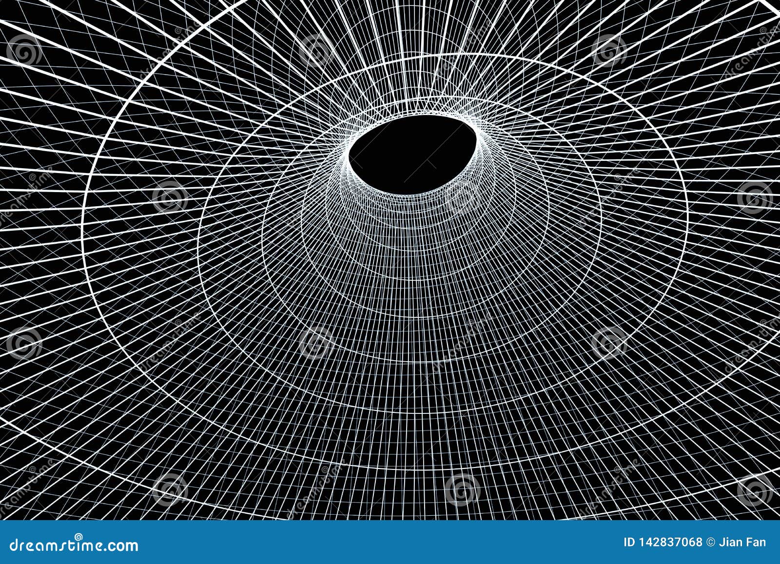 3d Rendering, Curve Lines with Dark Background Stock Illustration ...