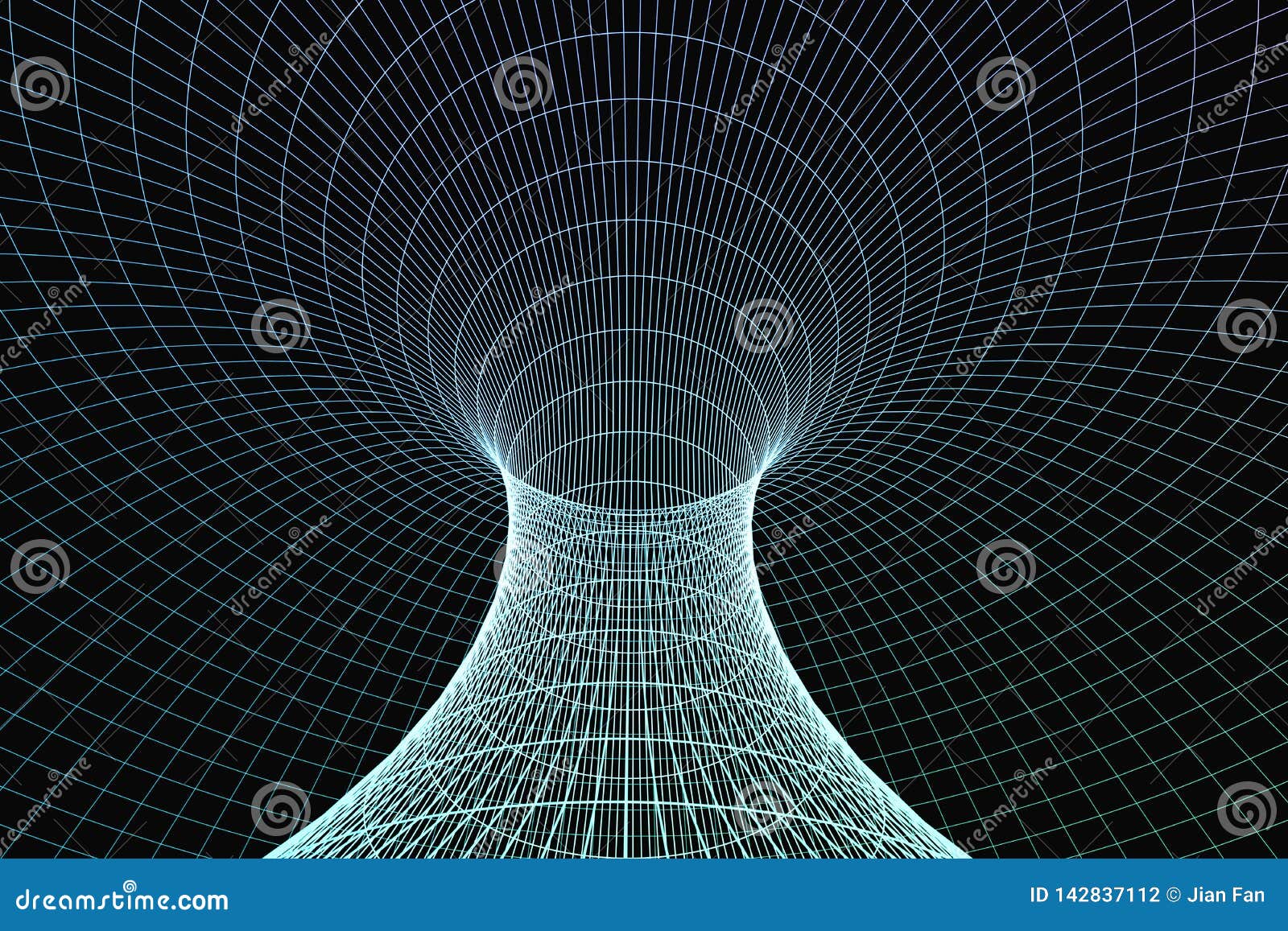 3d Rendering, Curve Lines with Dark Background Stock Illustration ...
