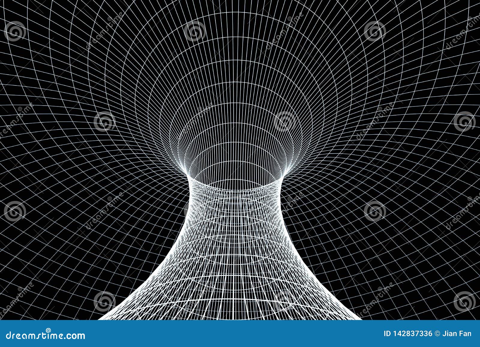3d Rendering, Curve Lines with Dark Background Stock Illustration ...