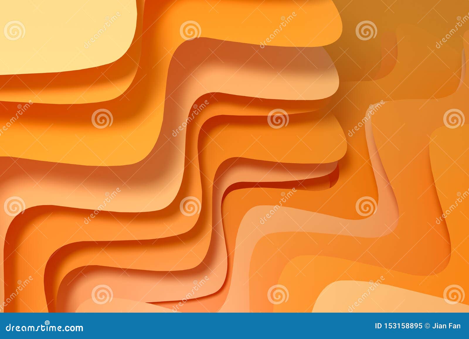 3d Rendering Curve Paper Background, Orange Background Stock ...