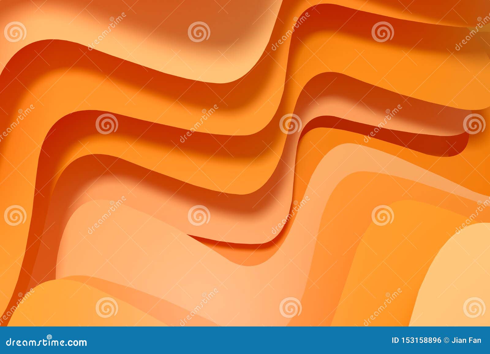 3d Rendering Curve Paper Background, Orange Background Stock ...