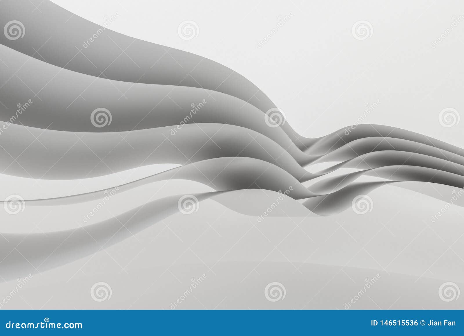 3d Rendering, Curve Surface and Light Background Stock Illustration ...