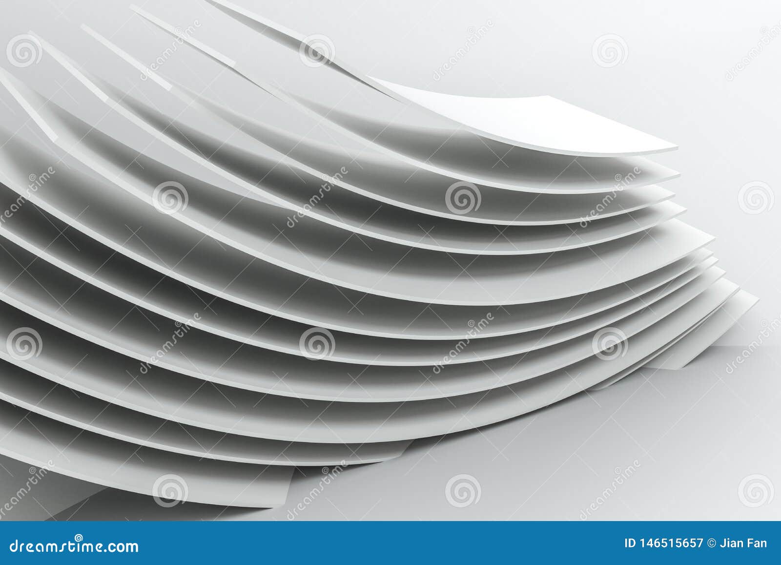 3d Rendering, Curve Surface and Light Background Stock Illustration ...