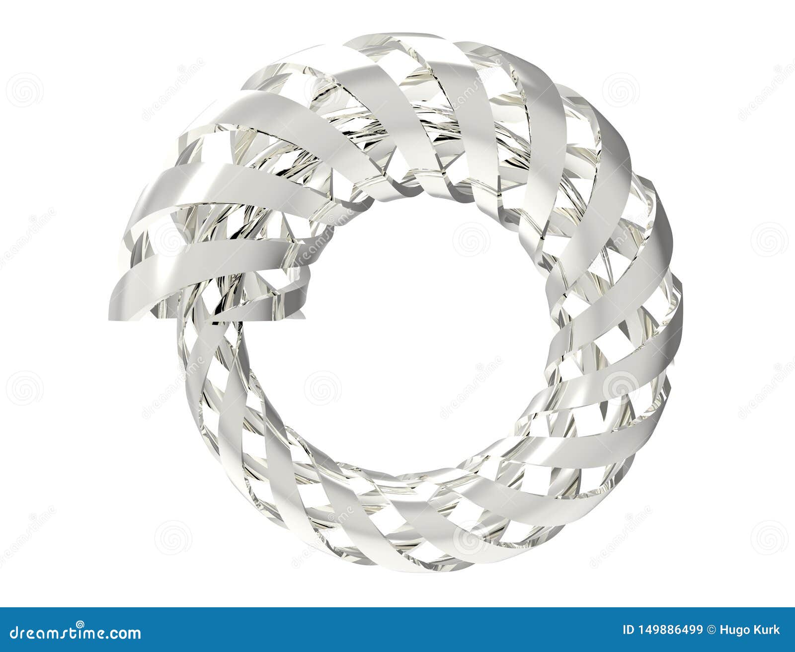 3d Rendering of a Curve Swirl Spiral Object Isolated in White Studio ...