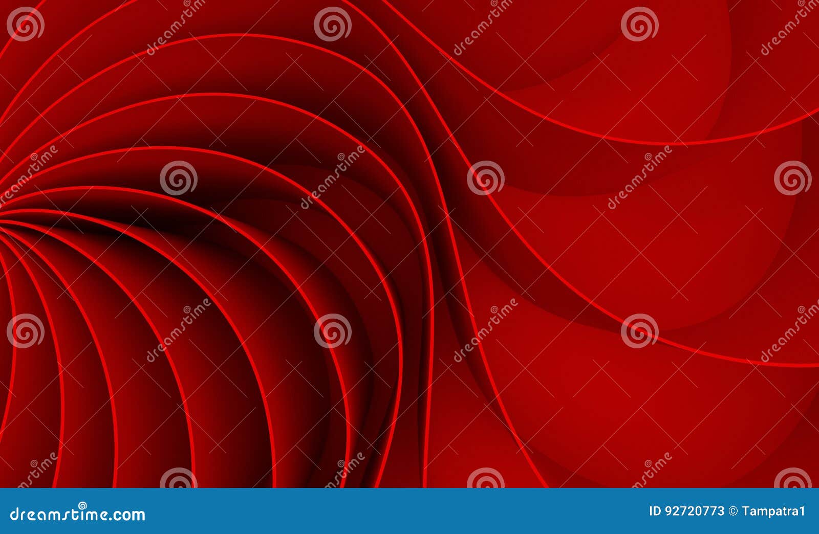 3d Rendering Curved Abstract on Red Background in Valentine`s Da Stock ...