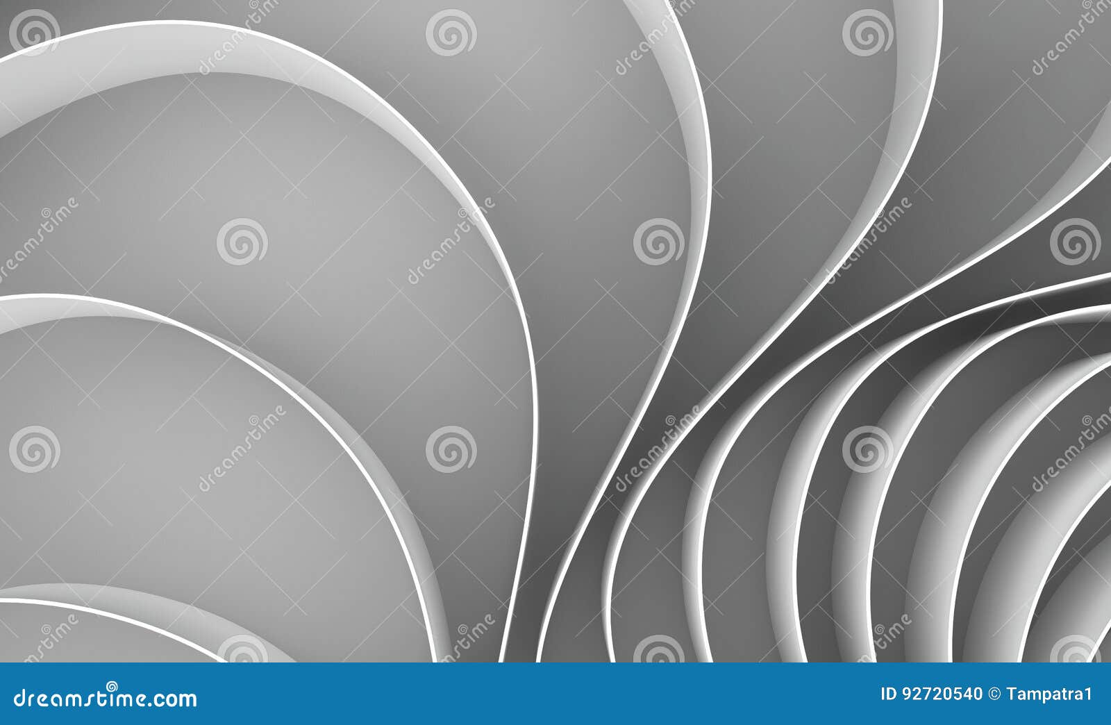 3d Rendering Curved Abstract On White Background, Illustration ...