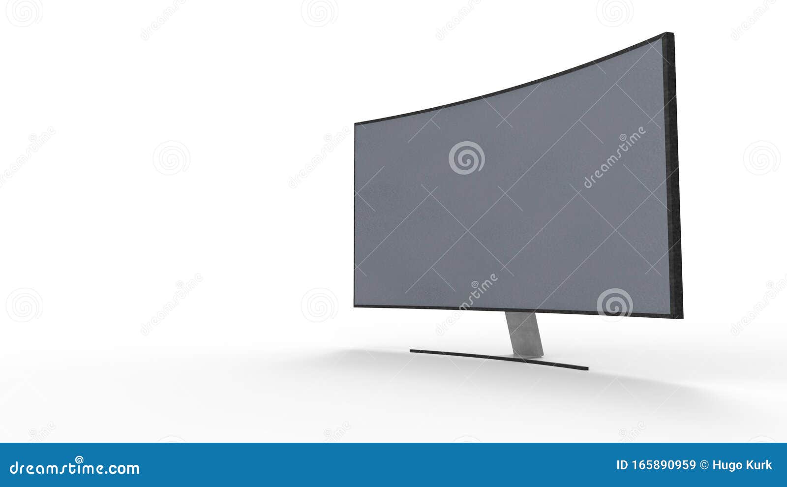 3d Rendering of a Curved Television Screen Monitor Isolated in Studio ...