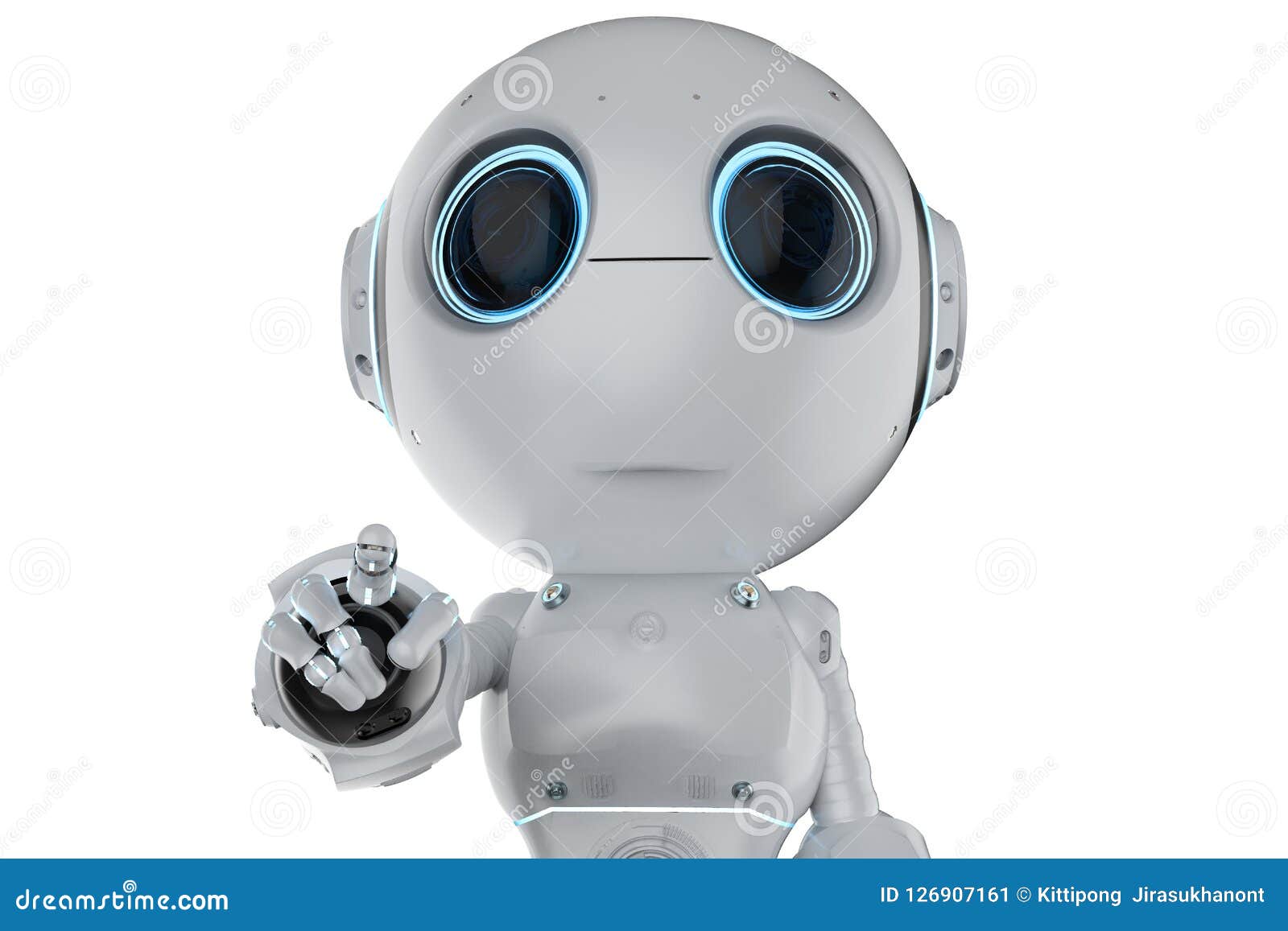 Robot Arm Ai Finger Pointing Touch Screen Click Swift Blue Gradient ...