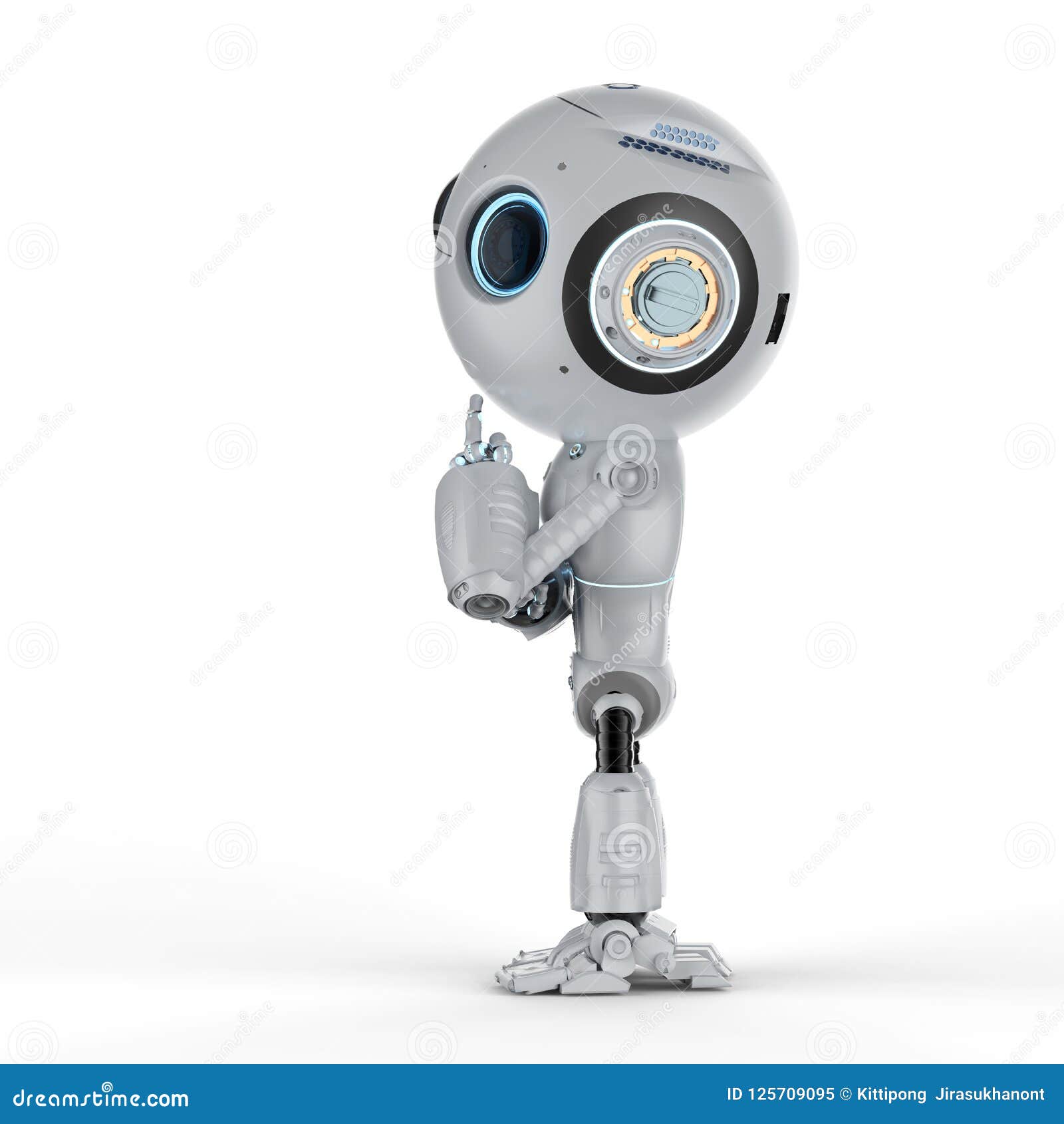 Mini robot think stock illustration. Illustration of automaton - 125709095