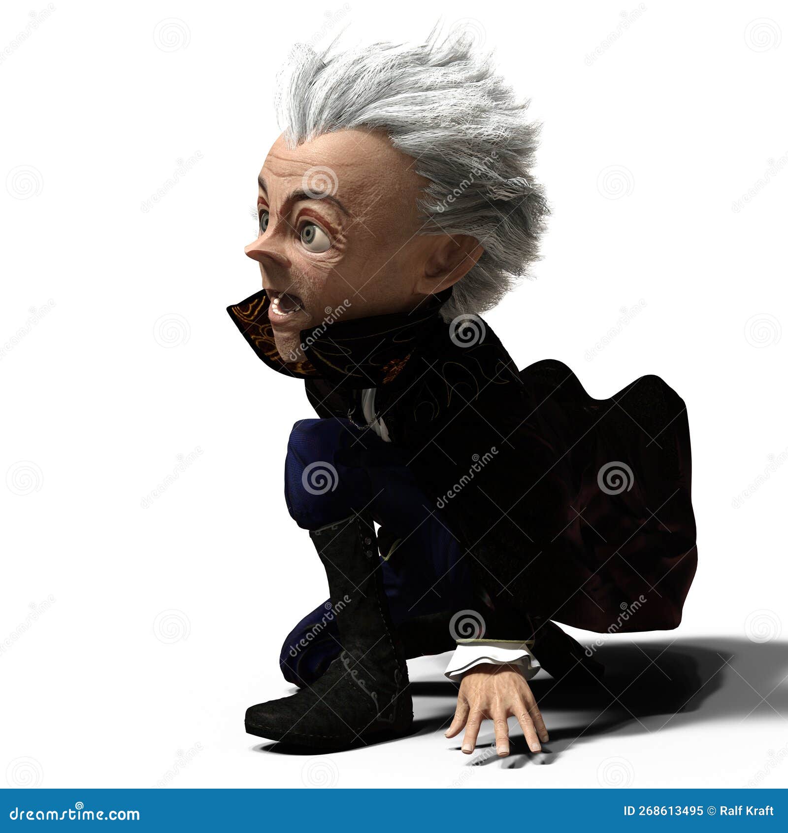 3D-illustration of a Cute and Funny Cartoon Earl Vampire with a Very ...