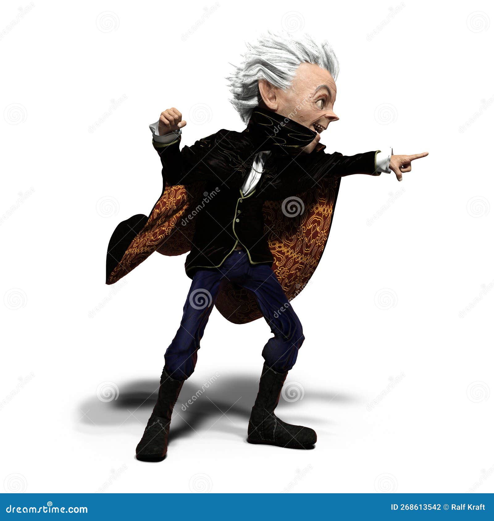 3D-illustration of a Cute and Funny Cartoon Earl Vampire with a Very ...