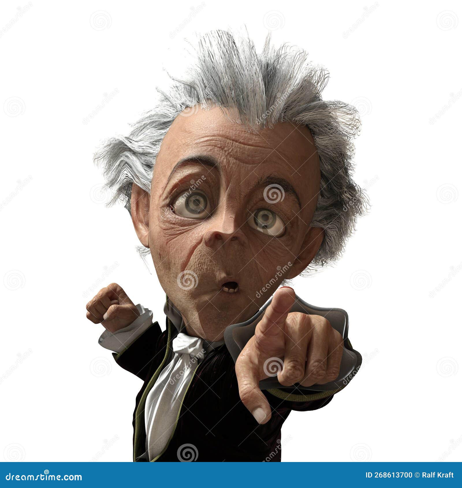 3D-illustration of a Cute and Funny Cartoon Earl Vampire with a Very ...