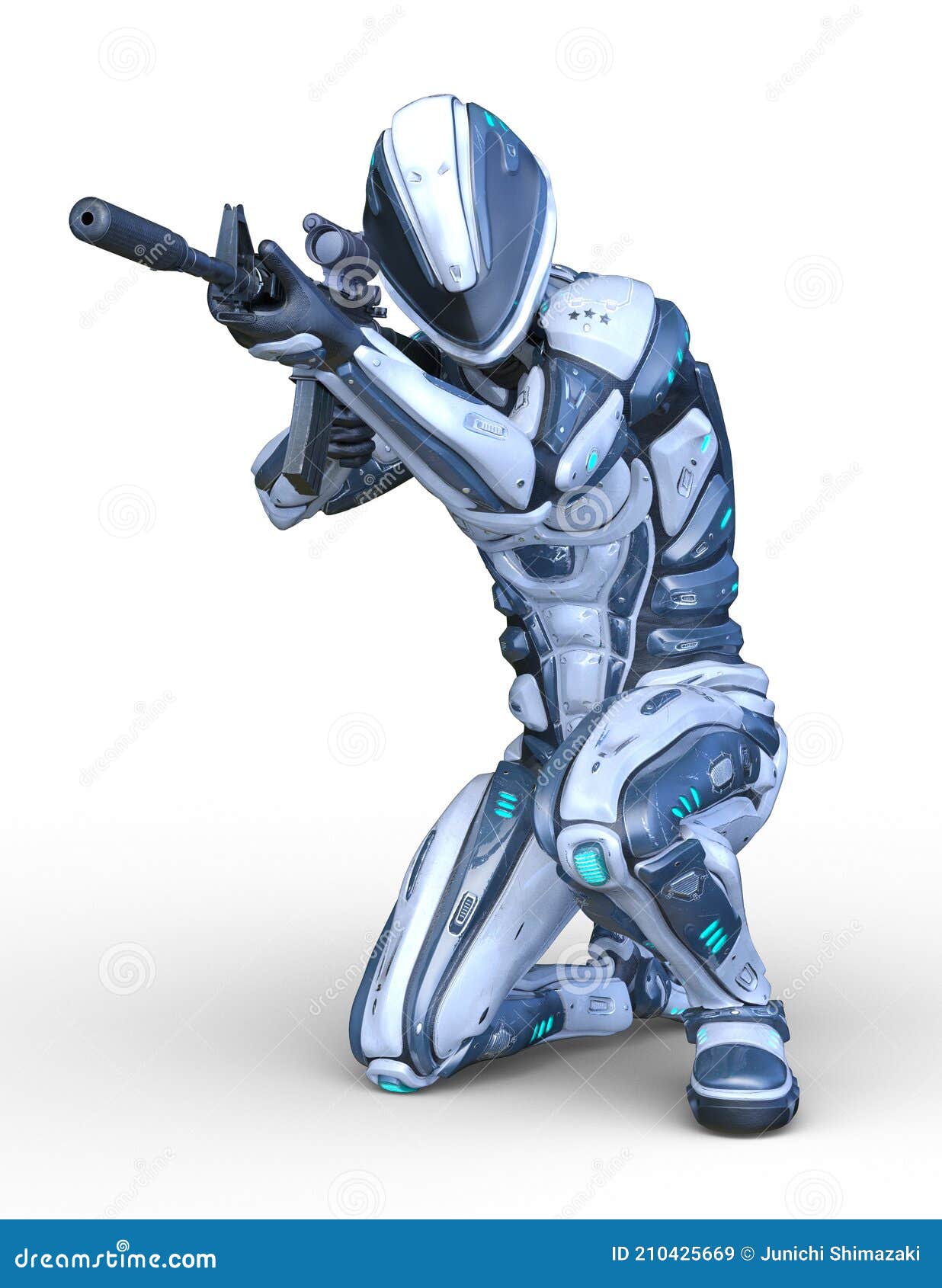 3D rendering of cyber man stock illustration. Illustration of body ...