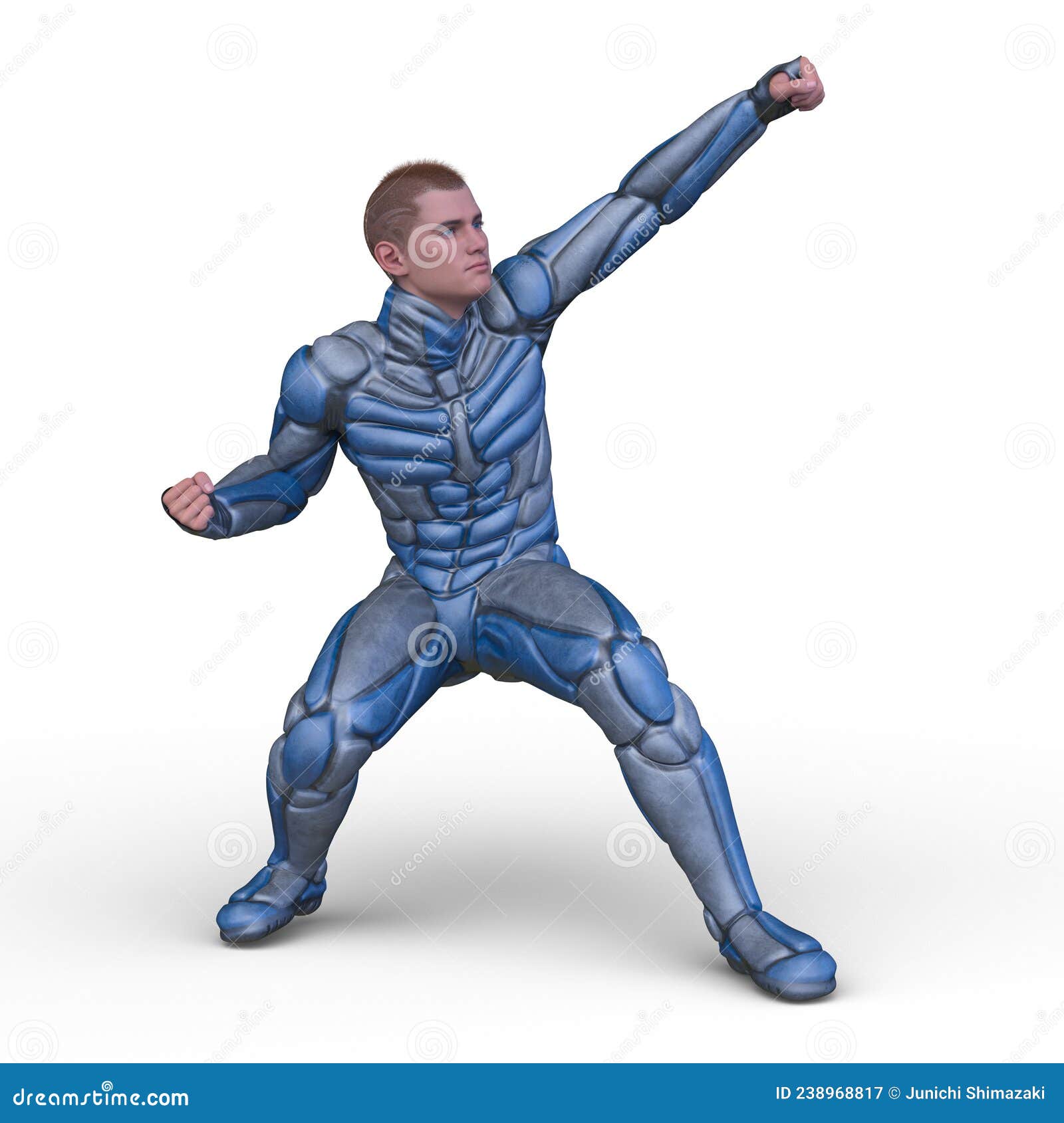 3D Rendering of a Cyber Man Stock Illustration - Illustration of action ...