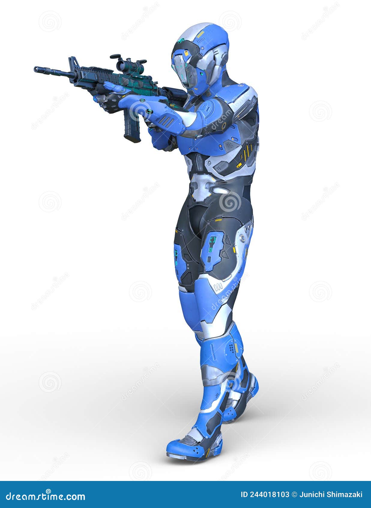 3D Rendering of a Cyber Man Stock Illustration - Illustration of muscle ...