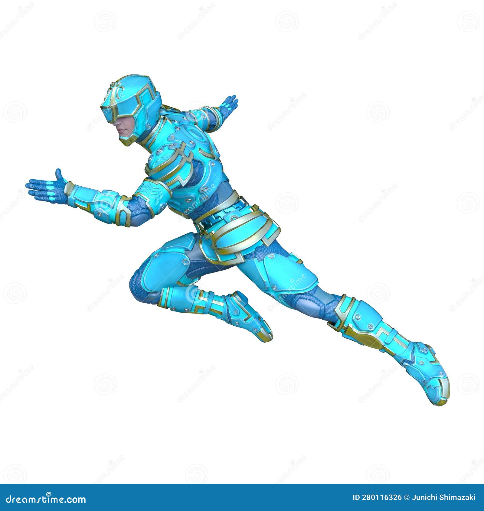 3D Rendering of a Cyber Man Stock Illustration - Illustration of game ...