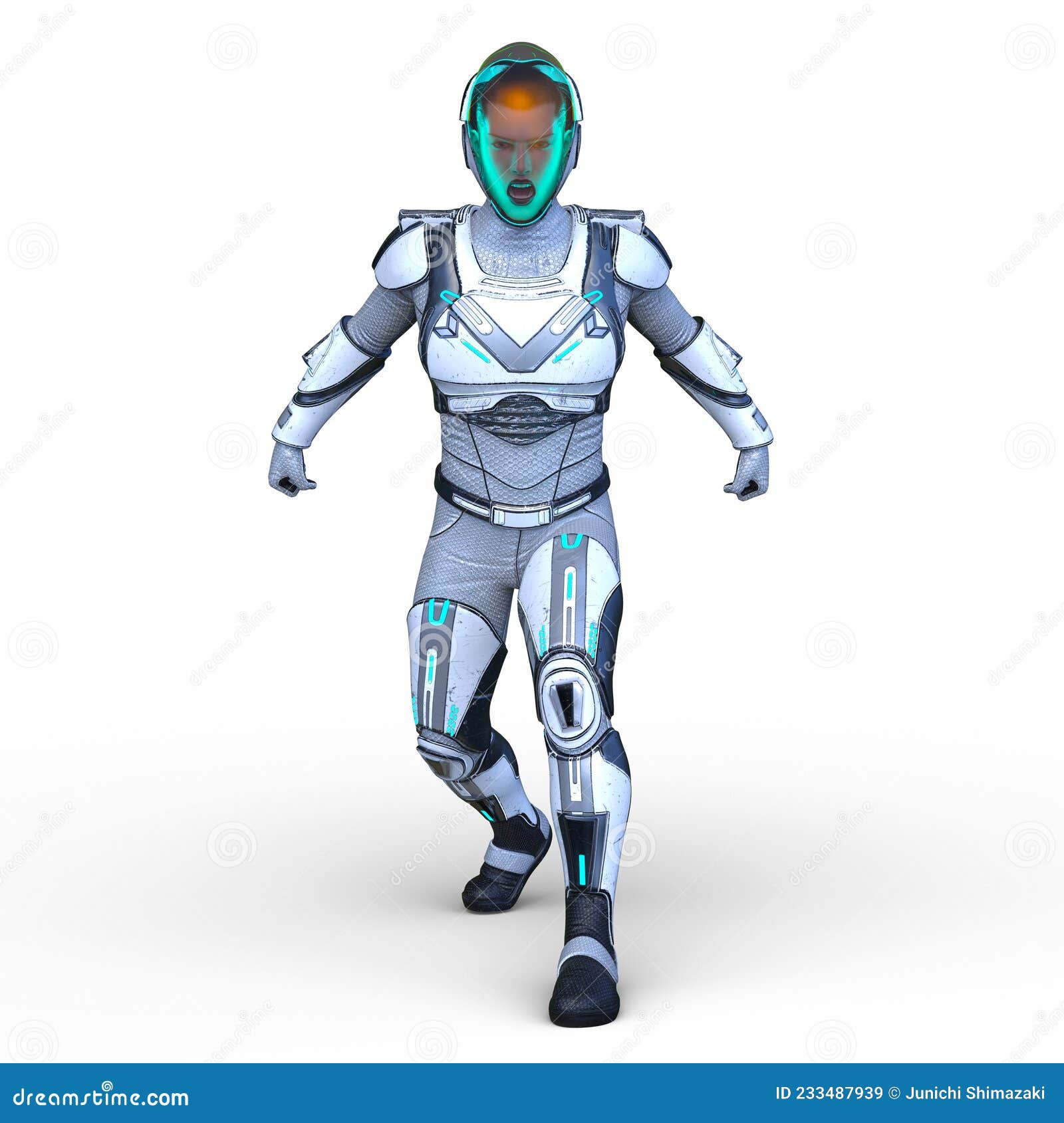 3D Rendering of a Cyber Man Stock Illustration - Illustration of future ...