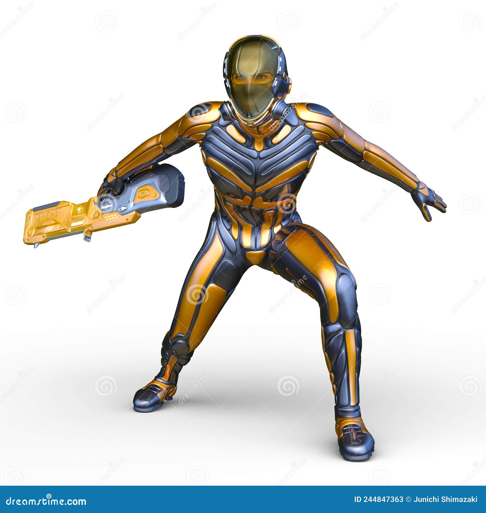 3D Rendering of a Cyber Man Stock Illustration - Illustration of cyber ...