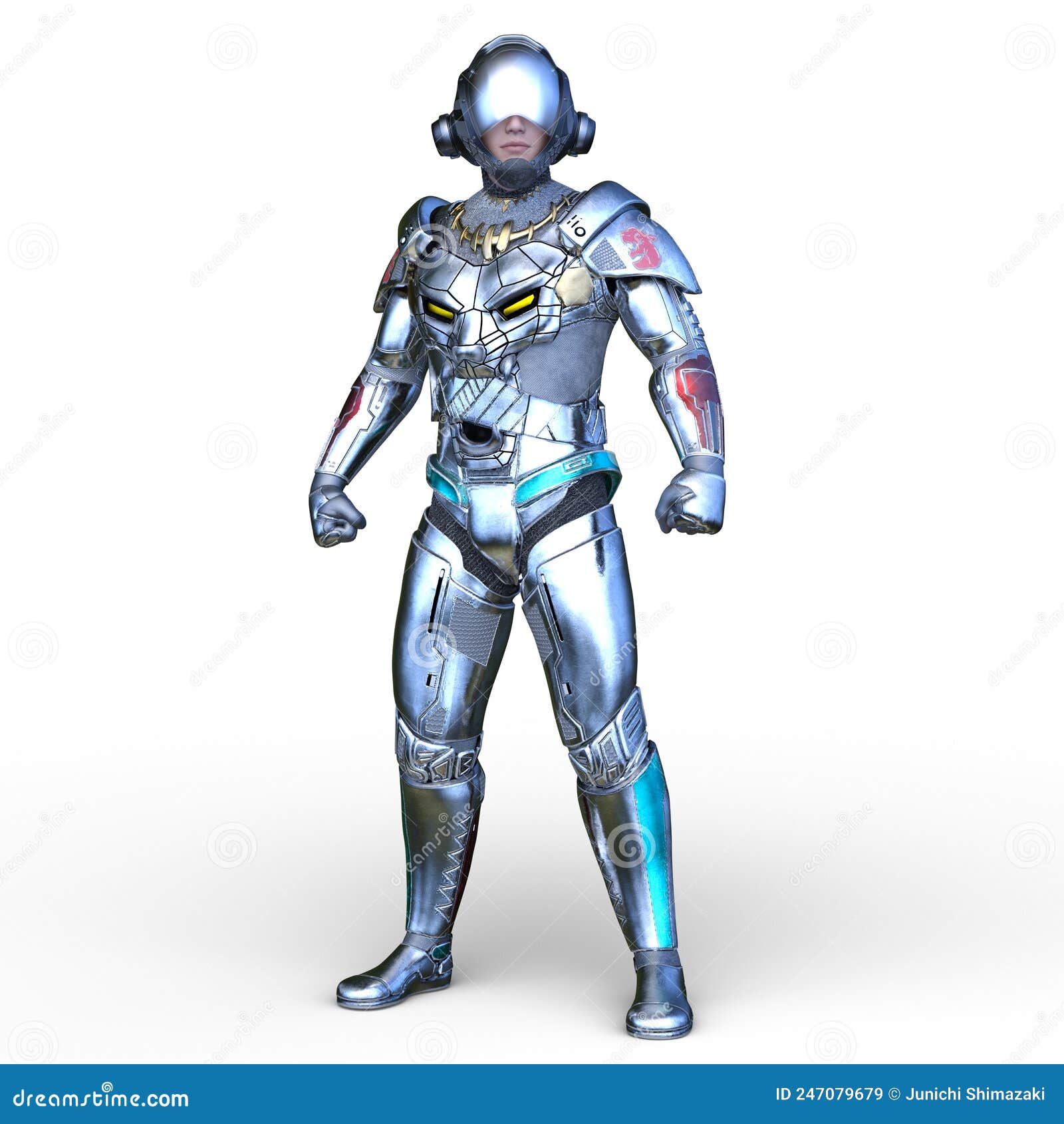 3D Rendering of a Cyber Man Stock Illustration - Illustration of model ...