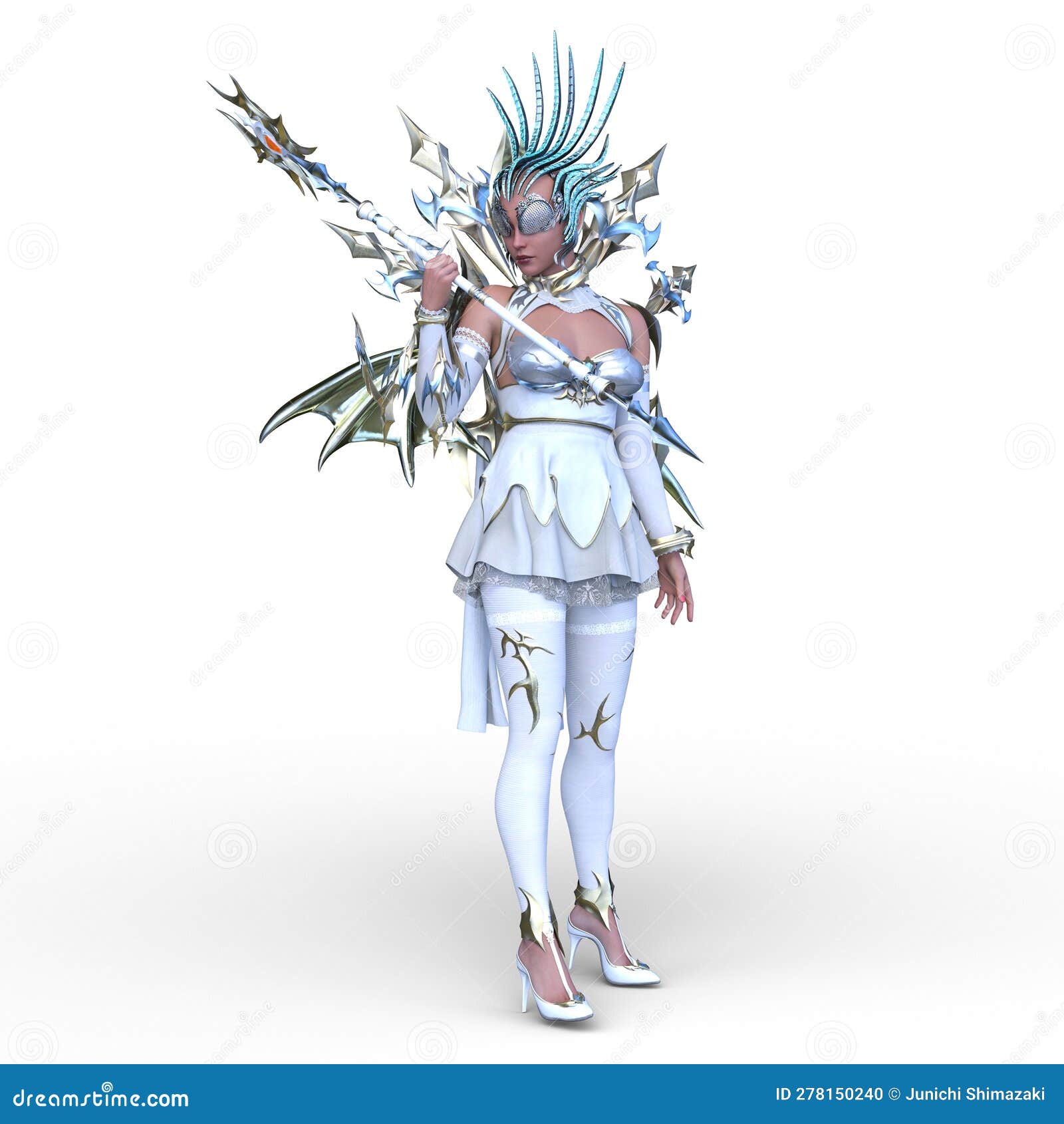 3D Rendering of a Cyber Princess Stock Illustration - Illustration of ...